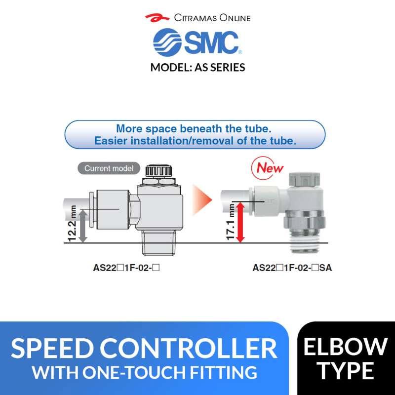 Jual Smc As2201f-01-06sa Speed Controller Elbow Type Drat [1-8 Inci/6 Mm] Di Seller Citramas ...
