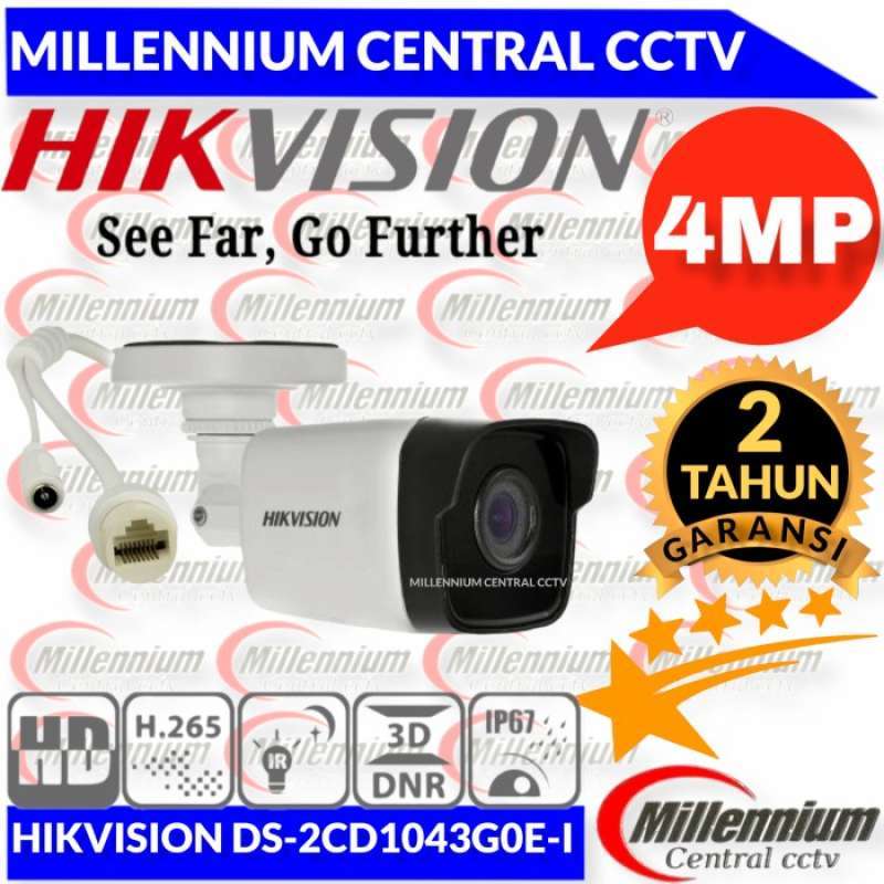 Promo HIKVISION IP CAMERA 4MP DS-2CD1043G0-I / POE,H265,WDR Diskon 23% ...