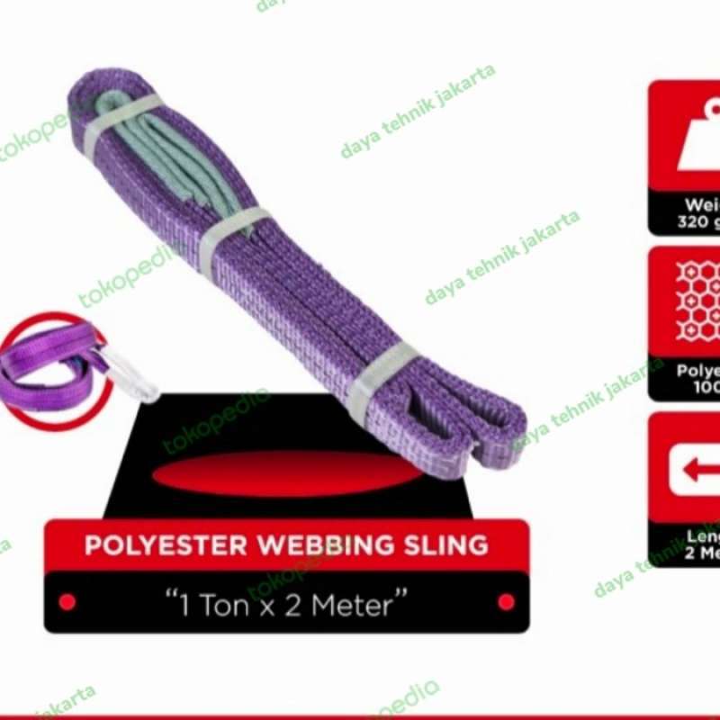 Jual Polyester webbing Sling 1 Ton X 2 meter tali angkat di Seller Axie ...