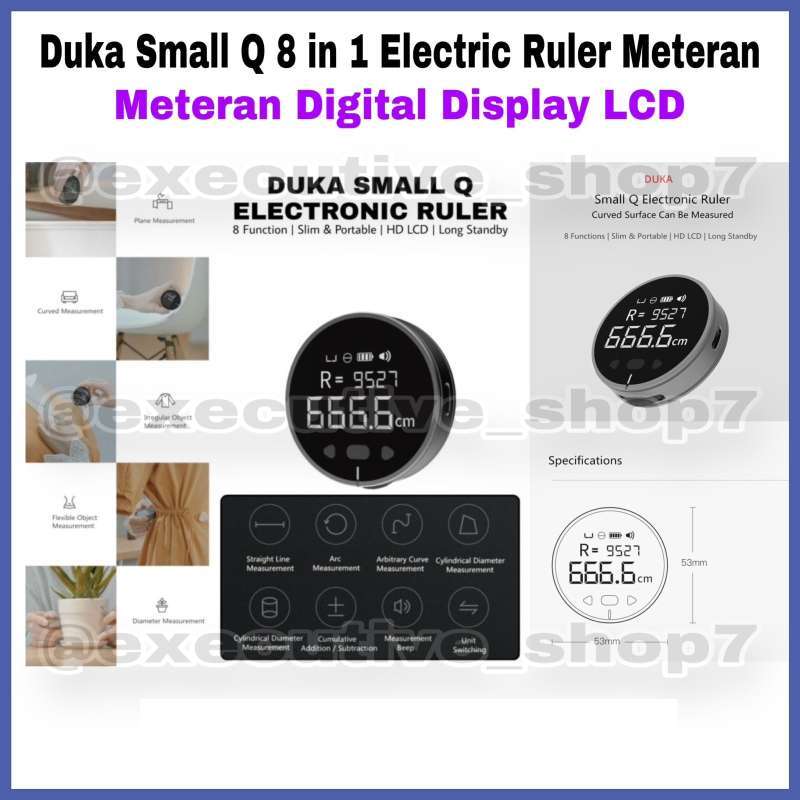 Jual Duka Small Q 8 in 1 Electric Ruler Meteran Meteran Digital Display ...