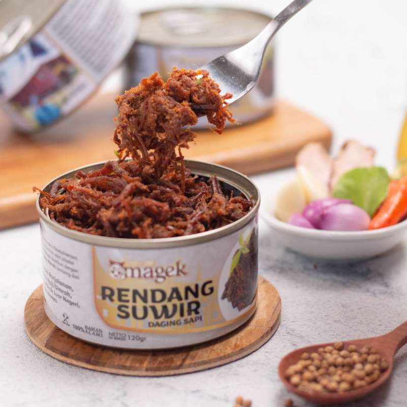 Promo MAGEK Rendang Suwir Daging Sapi Makanan Kaleng [120 g] Diskon 9% ...