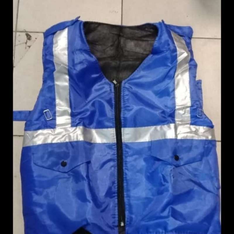 Jual Rompi Biru Busa Dakron - Rompi Safety Proyek Biru Busa Di Seller ...