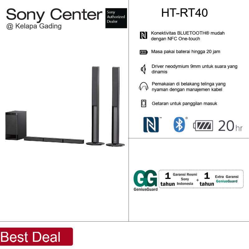Jual SONY HT-RT40 5.1ch Home Cinema Soundbar System - Hitam - BLACK di ...