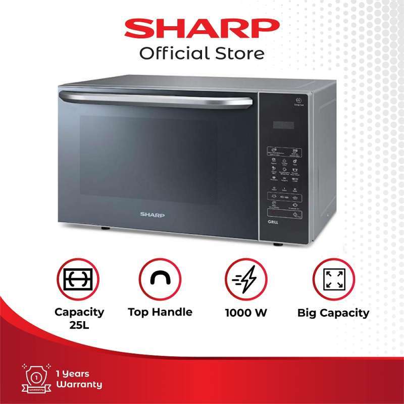 Promo SHARP R-735MT (K/S) Microwave Grill Oven Top Handle [25 L] Diskon ...