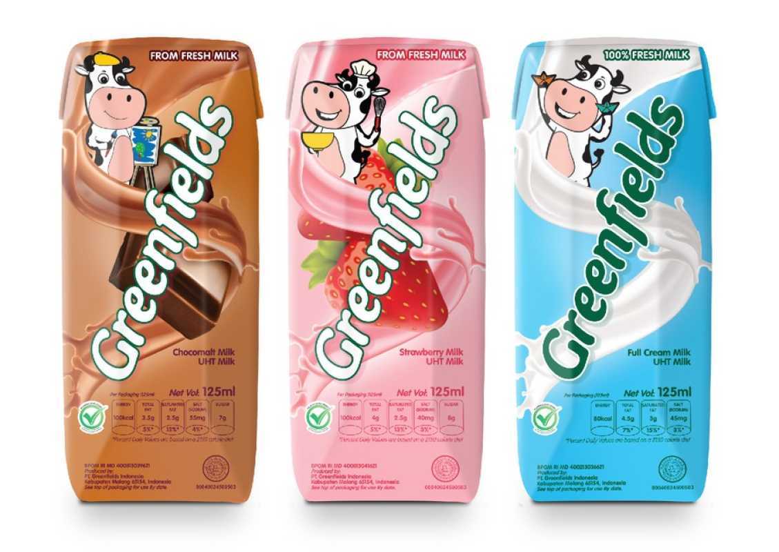 Jual GREENFIELDS UHT MILK 125 ML SUSU UHT PLAIN / STRAWBERRY ...