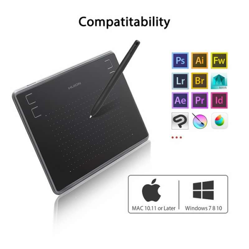 Jual HUION Papan Gambar Digital Graphics Drawing Pen Tablet 4 Inch di ...