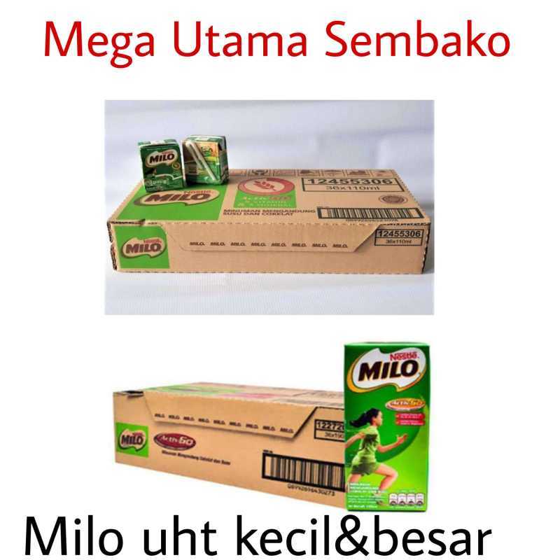 Jual Susu Milo Kotak Coklat Active Go Uht - Besar& Kecil / Dus Isi 36 ...
