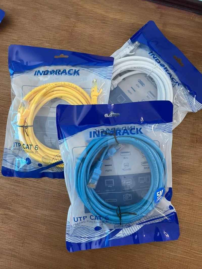 Jual Indorack Patch Cord Cat6 Kabel Lan Utp 5 Meter Rj45 Networking ...