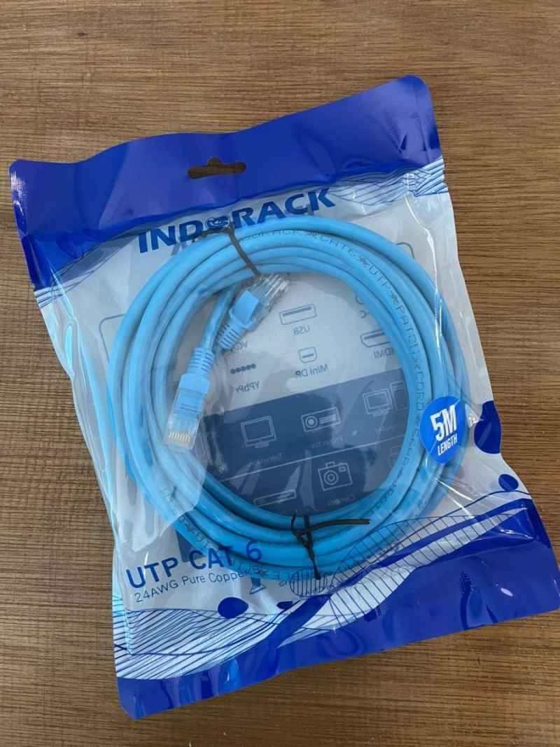 Jual Indorack Patch Cord Cat6 Kabel Lan Utp 5 Meter Rj45 Networking ...