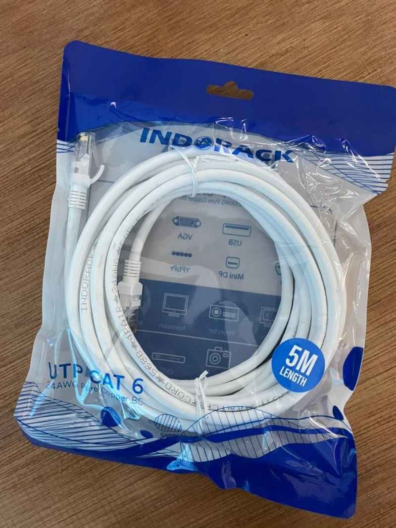 Jual Indorack Patch Cord Cat6 Kabel Lan Utp 5 Meter Rj45 Networking ...