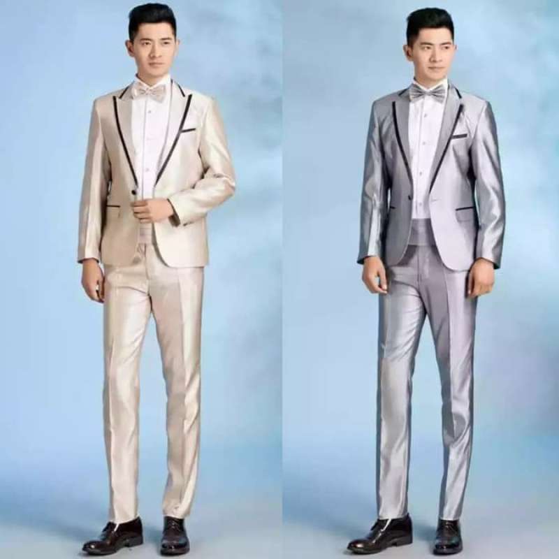 Jual JSMA 02 Setelan Jas Formal Pengantin Pria Hitam Putih ELEGANT ...