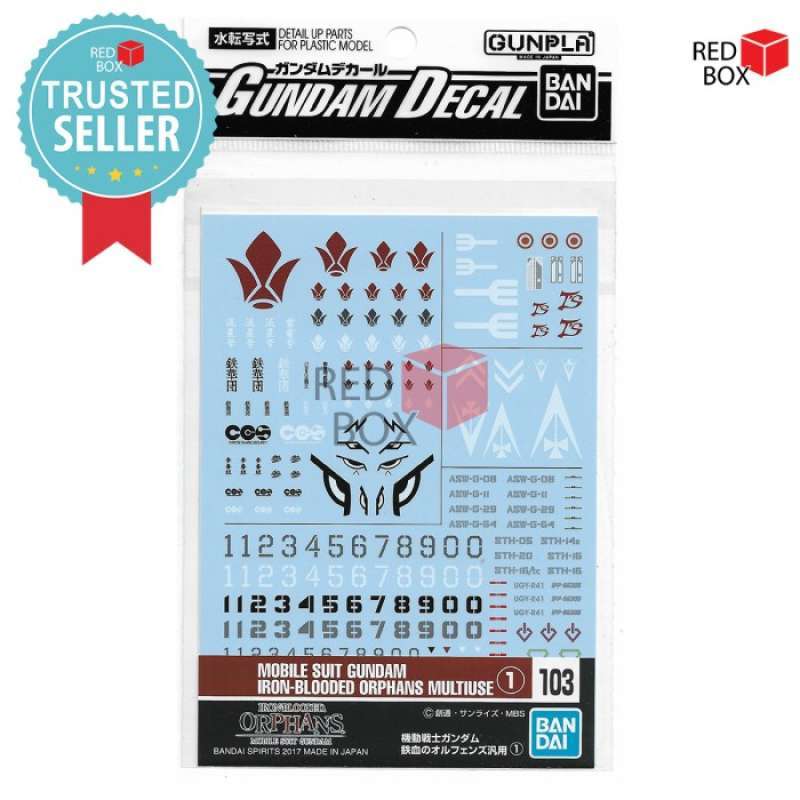 Promo Bandai Decal Iron Blooded Orphans Multiuse 1 No 103 Water Decals ...