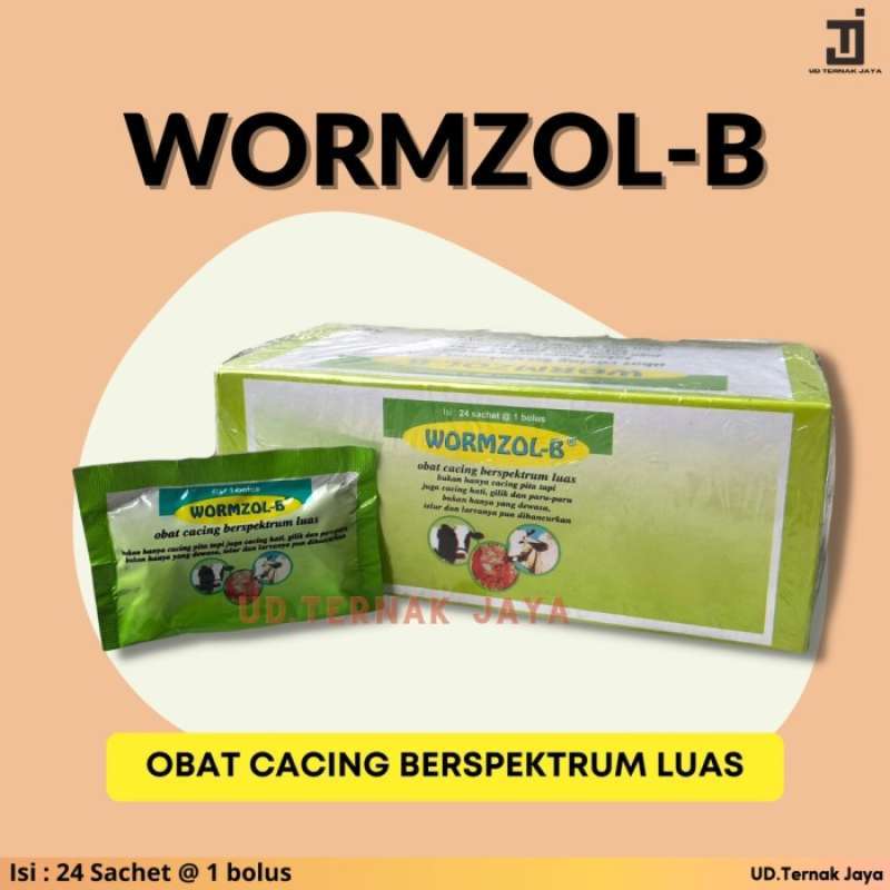 Promo Wormzol-B 1 Box Isi 24 Sachet @1 Bolus Kemasan Bolus Obat Diskon ...