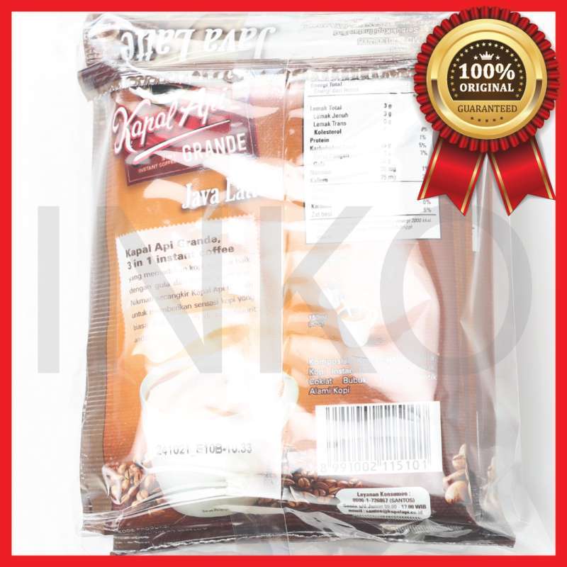 Jual Kapal Api Grande Rich Smooth Tanpa Ampas Java Latte [5 X 20 G/ Kemasan Bag] Di Seller Inko ...