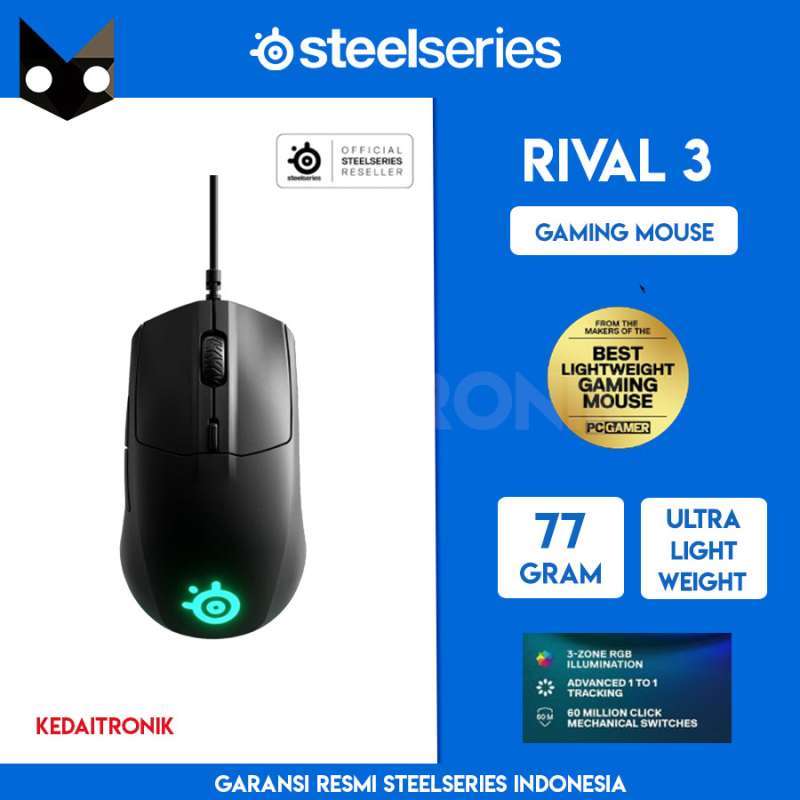 Promo Steelseries Rival 3 TrueMove Core Wired Gaming Mouse Original ...