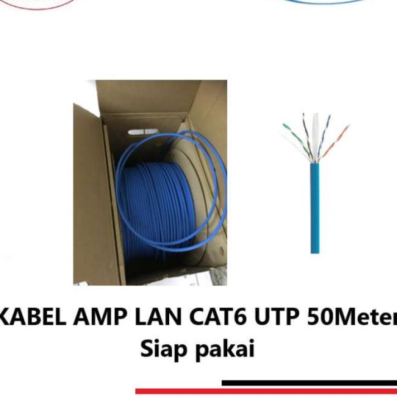 Jual Kabel Amp Cat6 Utp 50meter / Kabel Lan Amp Cat6 50 Meter Siap ...