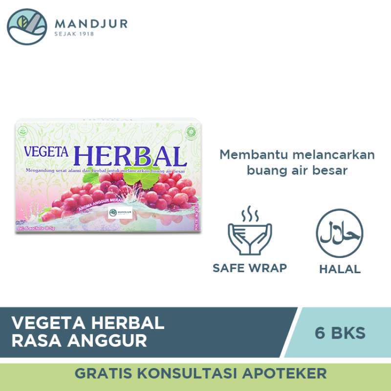 Jual Vegeta Herbal Rasa Anggur 6 Sachet - Kaya Serat Untuk Melancarkan ...