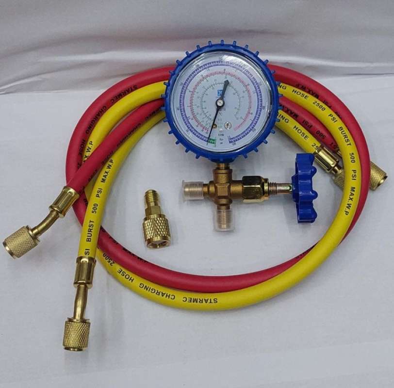 Jual Testing Manifold Ac R32 R410 R22 Non Sightglass Selang Dan Adaptor ...