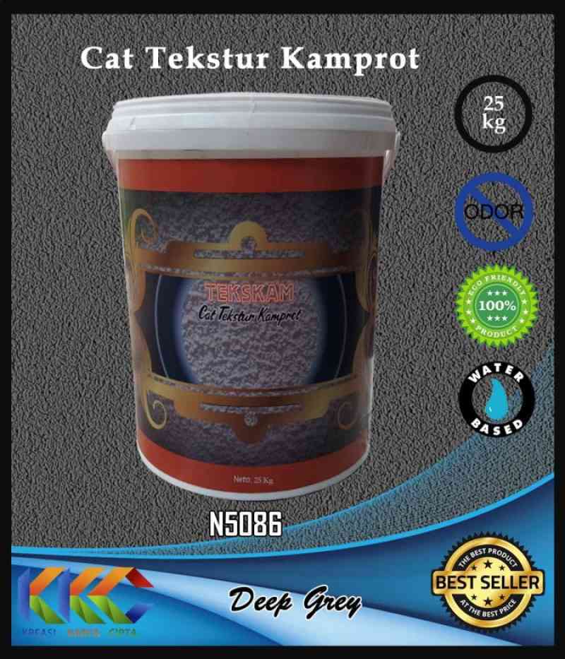 Promo Cat Tekstur Dinding Kamprot 25kg - Tekskam N Deep Grey Diskon 50% ...