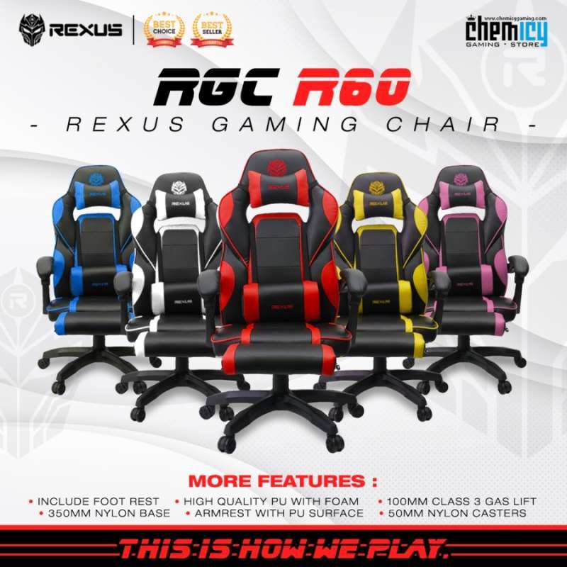 Jual Rexus RGC R60 Gaming Chair / Kursi Gaming - Biru di Seller Chemicy ...