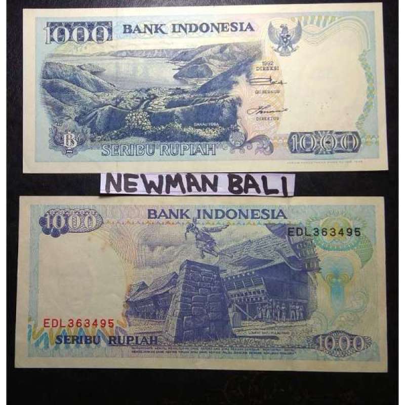 Jual Uang Kertas Kuno 1000 1rb Rupiah Seri Lompat Batu th 1992 di ...