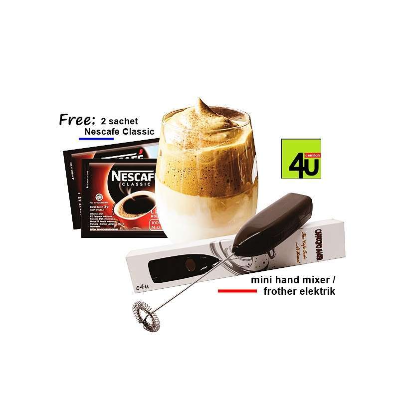Promo Mini Hand Mixer Frother Pembuih Pengocok Dalgona [free 2 Sachet ...
