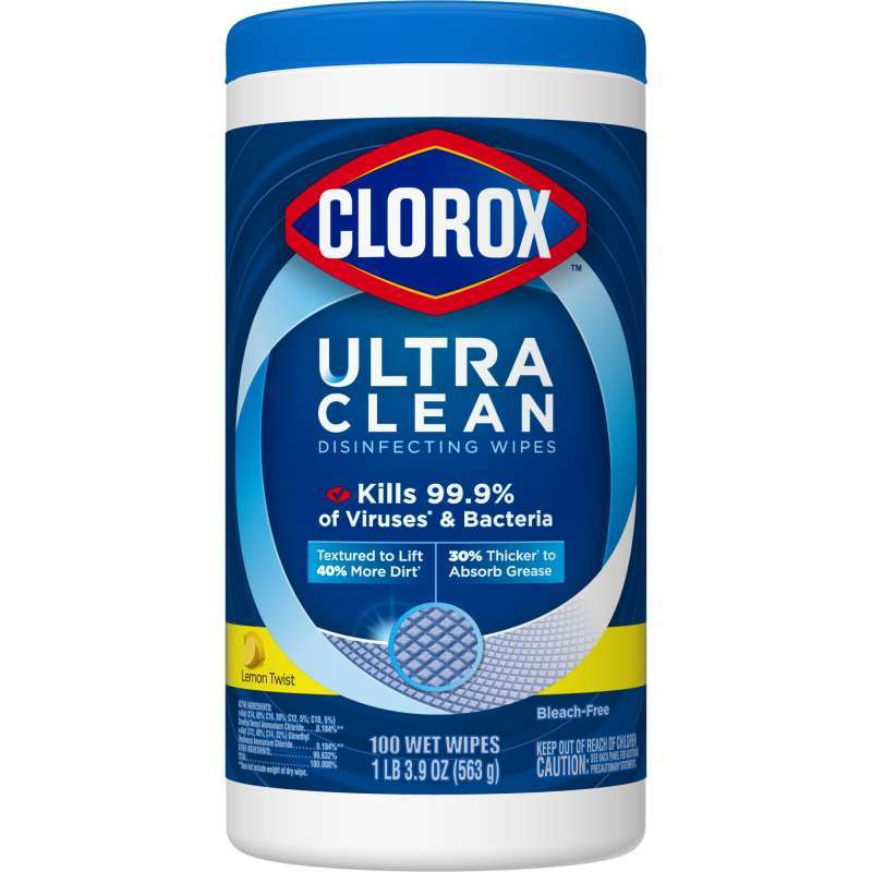 Promo CLOROX Ultra Clean Disinfectant Wipes- White [isi: 100 Wet Wipes ...