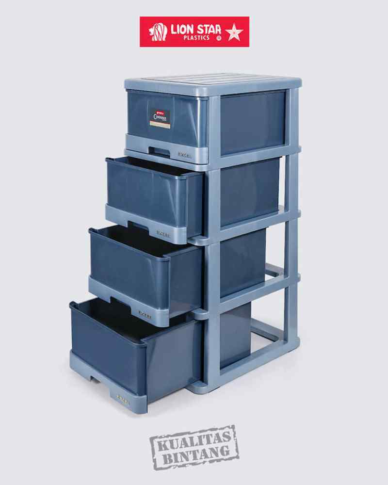 Jual (Gosend/Grab) Lemari Laci Plastik Lion Star Susun 4 Excel ...