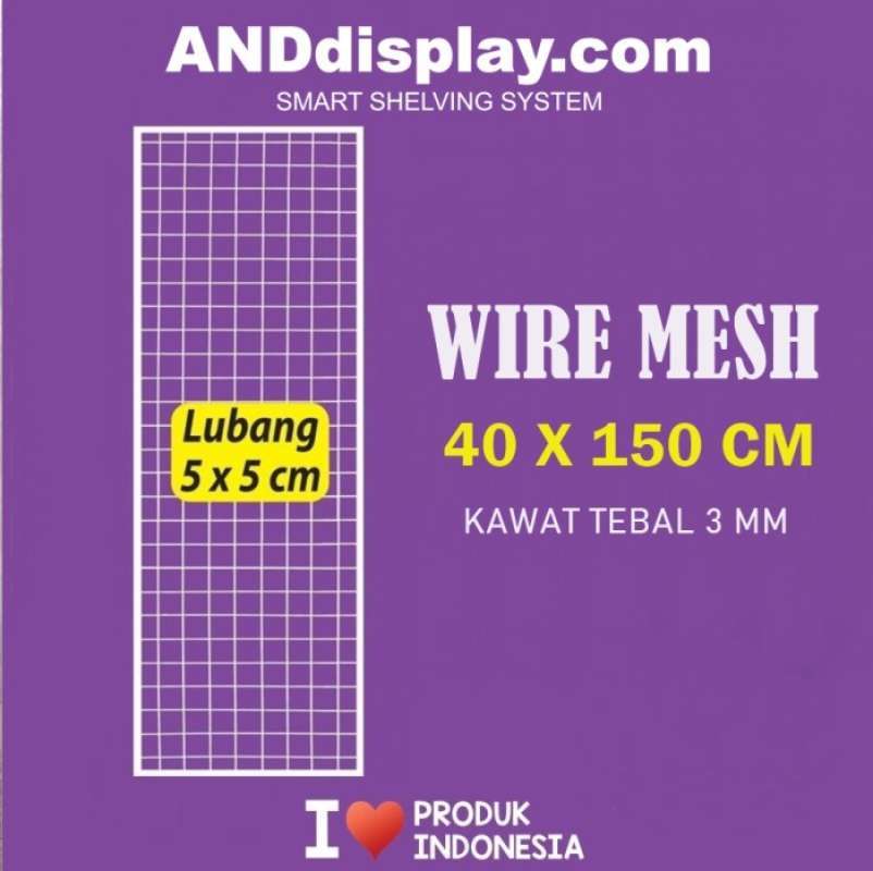 Promo Wire Grid Mesh 40 X 150 Cm - Kawat Jaring Kotak - Ram Dinding ...