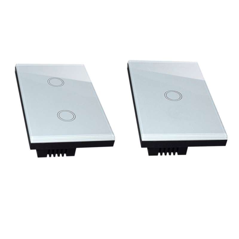 Jual Set Of 2, 1 & 2 Gang 1 Way Wall Light Touch Switch For Us Crystal ...