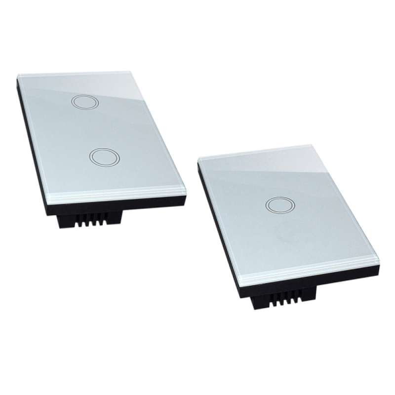 Jual Set Of 2, 1 & 2 Gang 1 Way Wall Light Touch Switch For Us Crystal ...