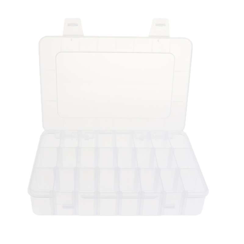Jual Plastic Container Storage Box 24 Dividers Removable Small Parts ...