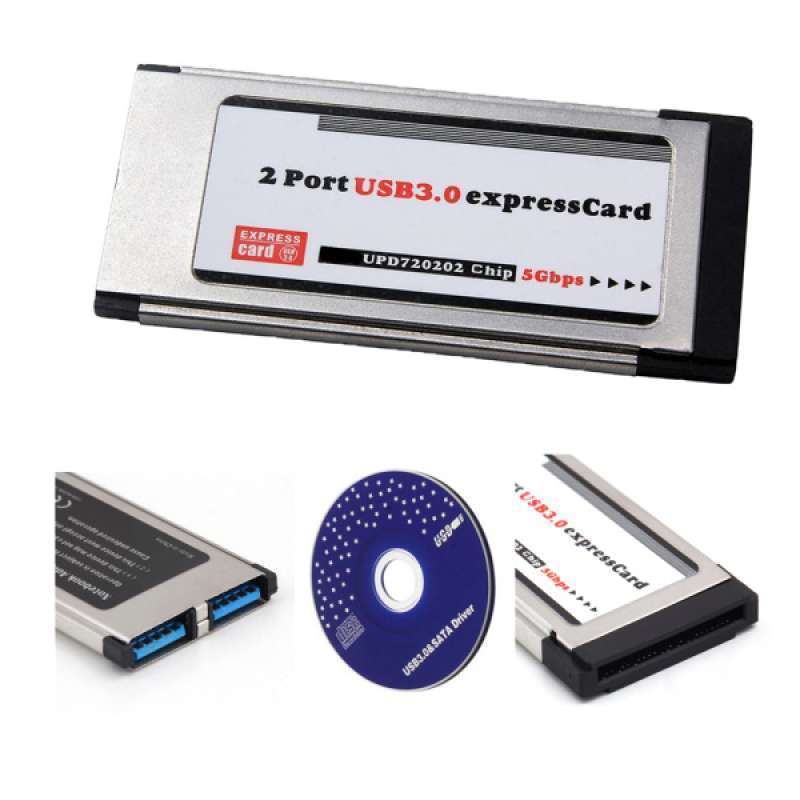 Promo 34mm Express Card Expresscard to 2 Port USB 3.0 Adapter for ...