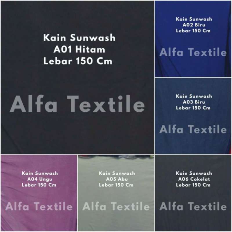 Jual Alfa Textile Kain Sunwash Polos Lebar 150 Cm Di Seller Umkm Toko ...