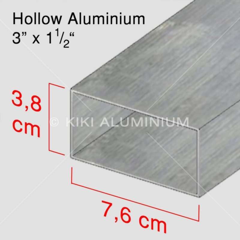 Jual Hollow Aluminium 38 X 76 Mm X 6 Meter U/ Jidar - Warna: Silver (mf ...