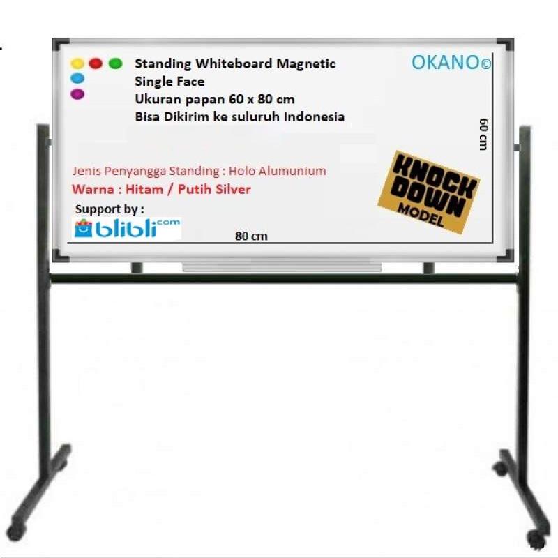Jual Papan Tulis Whiteboard Standing ukuran papan 60 x 120 cm - Hitam ...