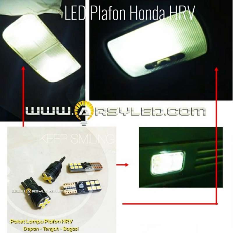 Promo Paket isi 4 Lampu LED Plafon Kabin Honda HRV T10 Super Bright Mobil - Kabin isi 4 Diskon 9 ...
