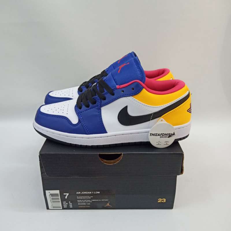Jual SEPATU NIKE AIR JORDAN 1 LOW ROYAL BLUE YELLOW 100% MIRROR QUALITY ...