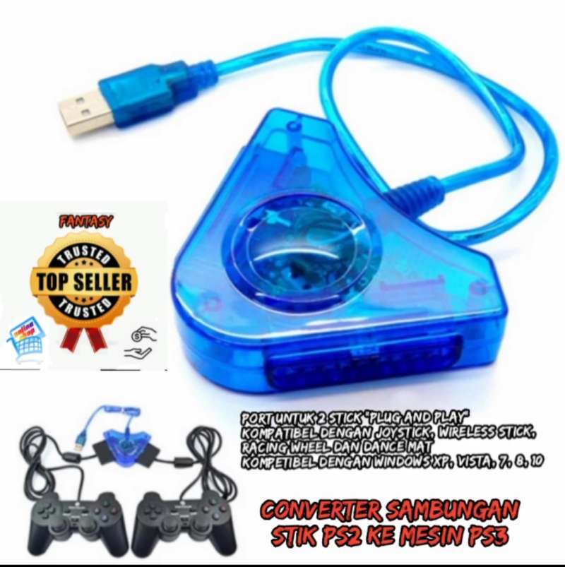 Promo USB Converter Penghubung Stik Ps2 ke Ps3 PC/Laptop Racing Wheel ...