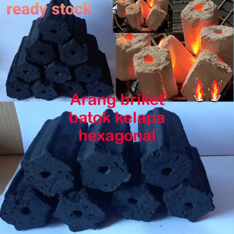 Jual Arang Briket 1Kg-Charcoal Batok Kelapa BBQ Hexagon 1Kg Export ...