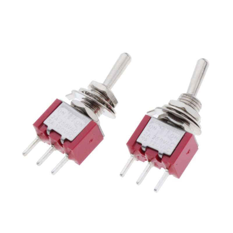 Jual 2x 3 Pin Mini Toggle Switches Spdt On-on Pcb Lug 2a 250vac High ...