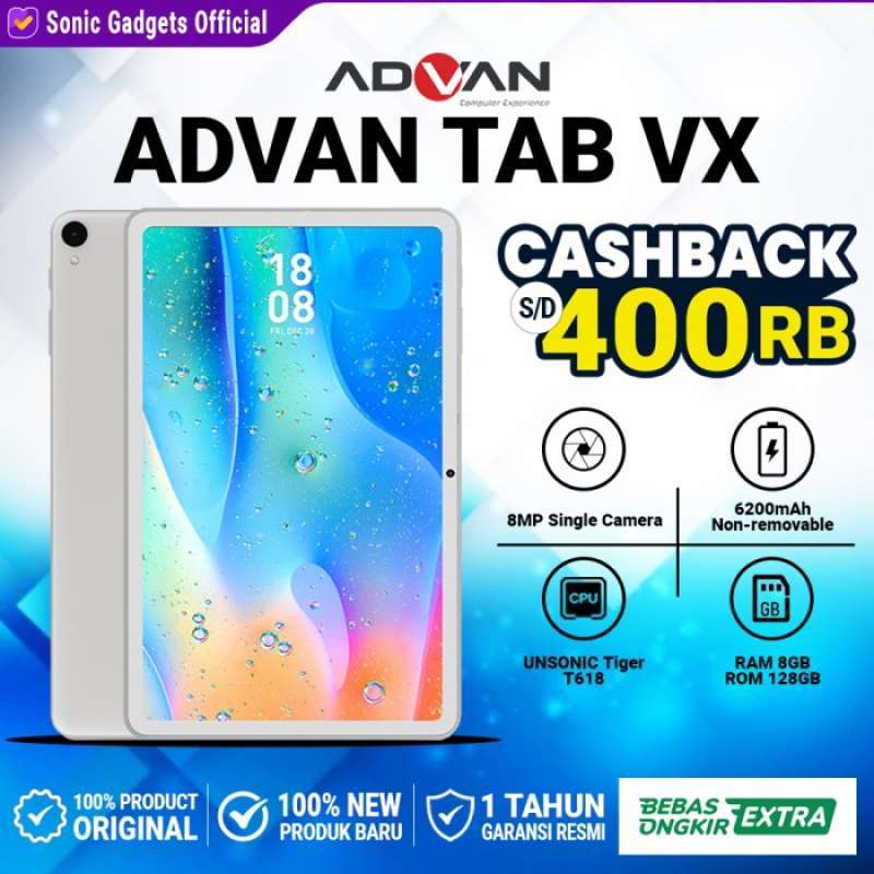 Promo Advan Tab VX 8GB / 128GB 10.4 inch Android 11 6200mAh Garansi ...