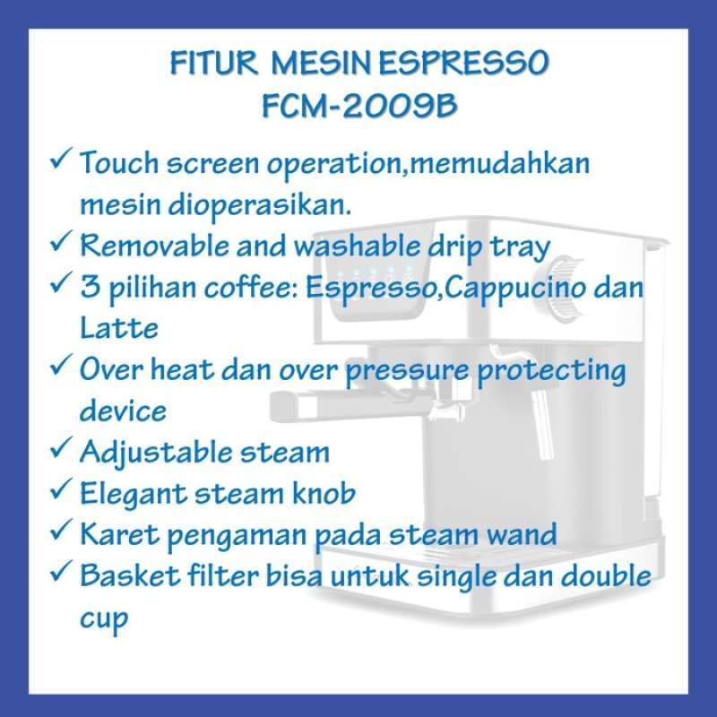 Promo MESIN KOPI COFFEE ESPRESSO MAKER FCM2009B FCM-2009B - LSSHOP ...