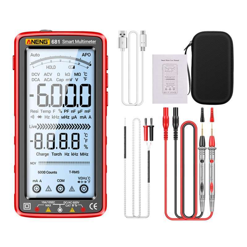 Promo Digital Multimeter Electric meter Wide Measuring Multi Tester Red ...