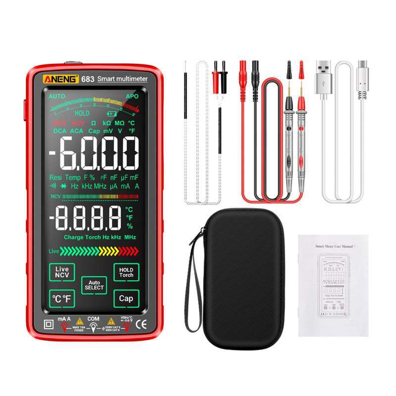 Promo Digital Multimeter Electric meter Wide Measuring Multi Tester Red ...