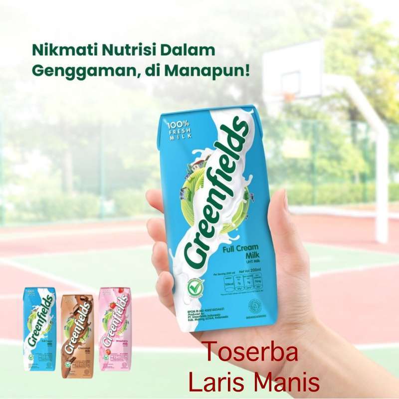 Jual Susu UHT Greenfields Full Cream 1 Dus isi 200 ml x 24 pcs | Susu Greenfields Plain Kartonan ...