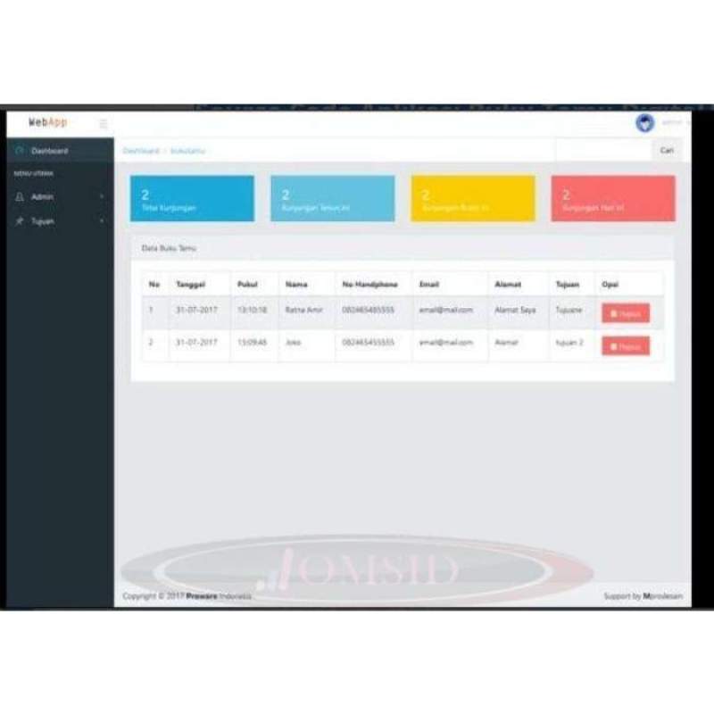 Jual Source Code Aplikasi Buku Tamu Digital V3.0 Codeigniter Php Mysql ...