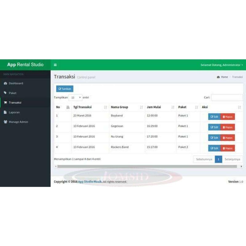 Jual Source Code Aplikasi Studio Musik berbasis web php di Seller OMSID ...