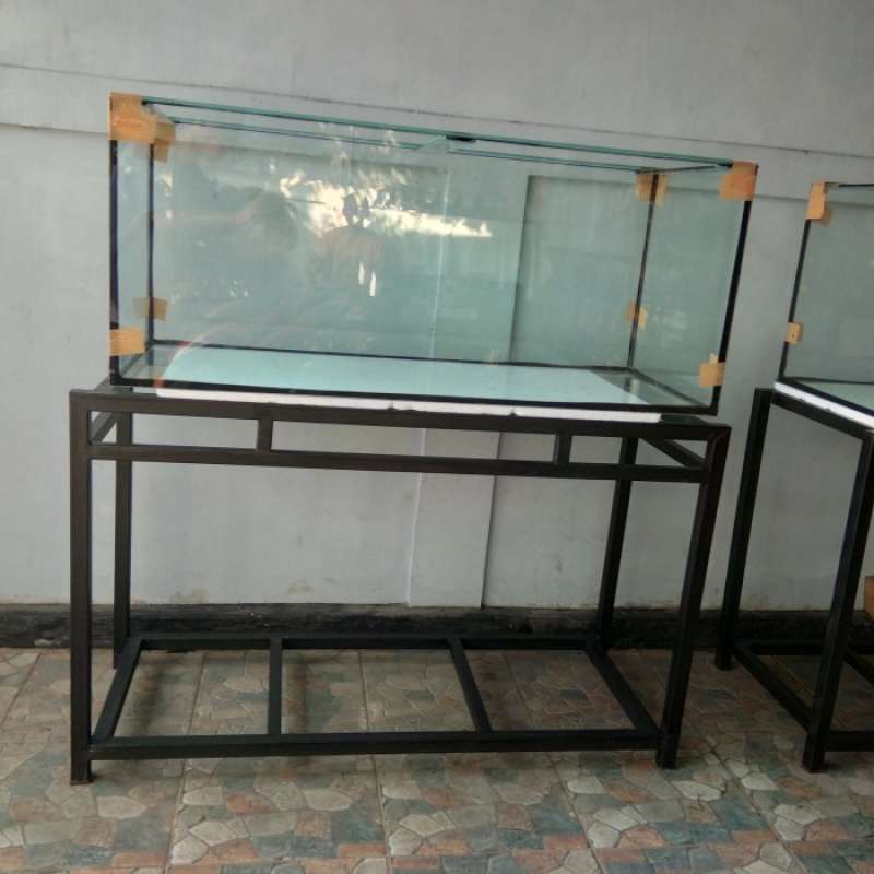 Promo akuarium set meja 120x50x50 full 8mm polos set meja 2 susun ...
