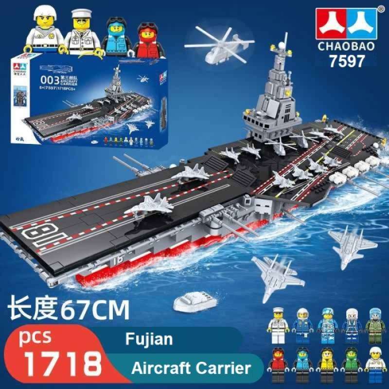 Promo Brick Chaobao 7597 Fujian Aircraft Carrier Ship Kapal Induk ...